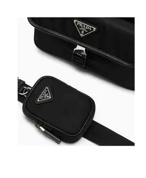 Prada Logo Crossbody Bag - Black
