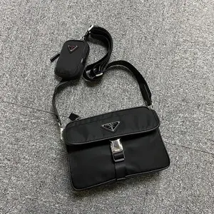 Prada Logo Crossbody Bag - Black