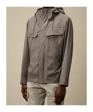 C.P. COMPANY Long Sleeve Casual Jacket With Hood And Pockets - Multicolor