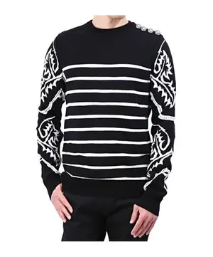 Balmain Long Sleeve Sweater With Graphic Detail