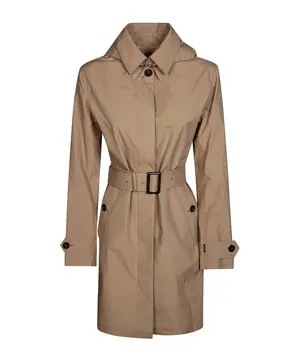 SAVE THE DUCK Belted Hooded Trench Coat