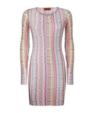 Missoni Chevron-pattern Long Sleeve Mini Dress