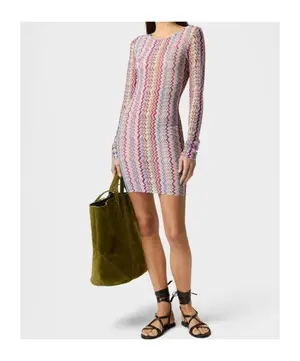 Missoni Chevron-pattern Long Sleeve Mini Dress