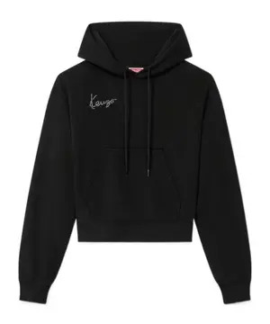 Kenzo Star Tiger Embroidered Cropped Hoodie