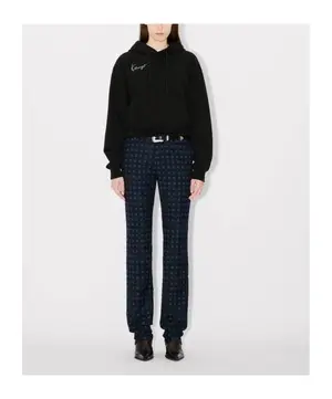 Kenzo Star Tiger Embroidered Cropped Hoodie
