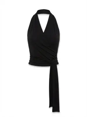 AYA MUSE Aelir V-neck Halter Top With Waist Tie