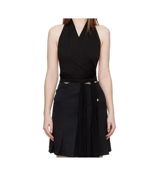 AYA MUSE Aelir V-neck Halter Top With Waist Tie