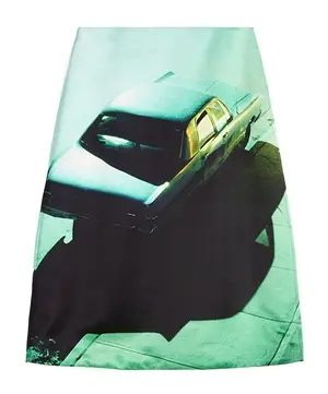 JIL SANDER Printed A-line Skirt - Black