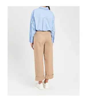 TWINSET Wide-leg Casual Pants With Rolled-up Cuffs
