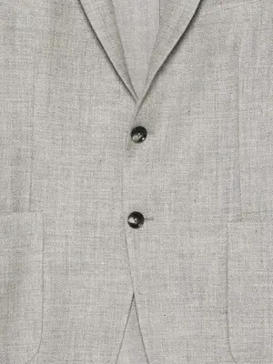 Zegna Notched-lapel Single-breasted Blazer - Grey