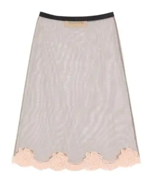 Valentino Garavani Tulle And Lace Trimmed Skirt