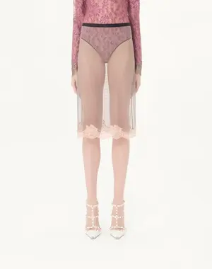 Valentino Garavani Tulle And Lace Trimmed Skirt