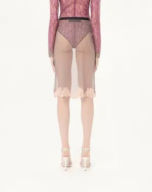 Valentino Garavani Tulle And Lace Trimmed Skirt