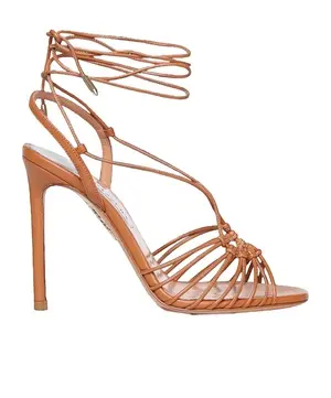 AQUAZZURA Strappy Lace-up Stiletto Sandals - Brown