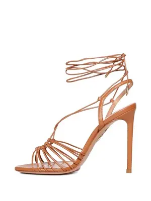 AQUAZZURA Strappy Lace-up Stiletto Sandals - Brown