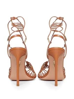 AQUAZZURA Strappy Lace-up Stiletto Sandals - Brown