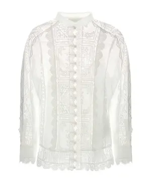 ZIMMERMANN Zimmermann Aster Embroidered Lace Top