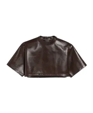 Balenciaga Cropped Leather Top