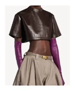 Balenciaga Cropped Leather Top