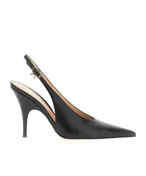 GIANVITO ROSSI Sofia Pointed-toe Slingback Pumps With Buckle Detail - Black
