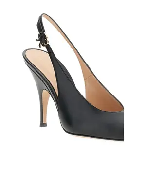 GIANVITO ROSSI Sofia Pointed-toe Slingback Pumps With Buckle Detail - Black
