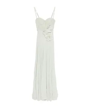 Elisabetta Franchi Floral Applique Maxi Dress