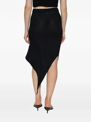 Issey Miyake Asymmetrical Ribbed Mini Skirt