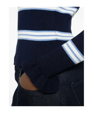 TWINSET Striped Knitted Sweater With Ruffled Cuffs - No