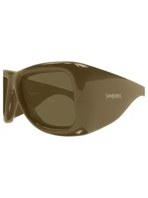 Saint Laurent Pilot Frame Sunglasses - Brown