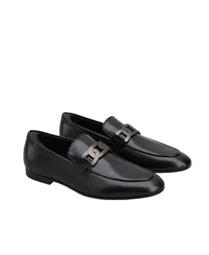 TOD'S Chain-embellished Leather Loafers