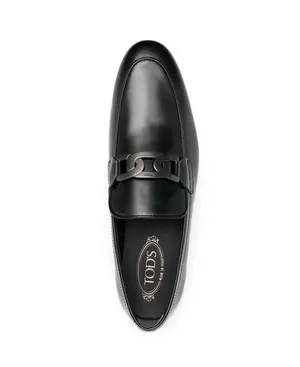 TOD'S Chain-embellished Leather Loafers
