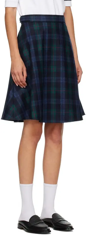 Thom Browne Plaid A-line Skirt