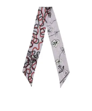 VIVIENNE WESTWOOD Printed Silk Scarf - Gray
