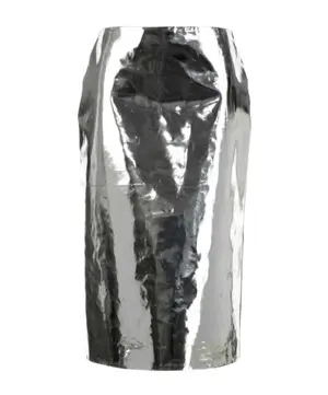 JIL SANDER Metallic Leather Midi Skirt