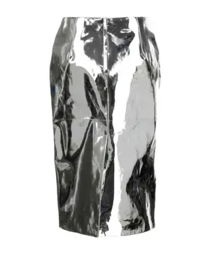 JIL SANDER Metallic Leather Midi Skirt