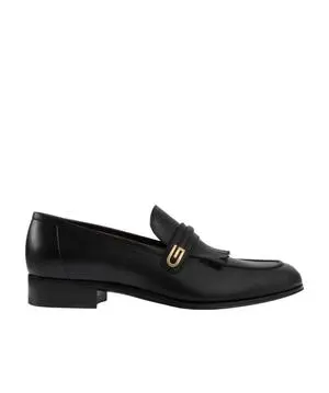 Gucci Logo Detailed Leather Loafers