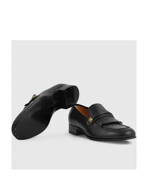 Gucci Logo Detailed Leather Loafers