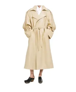 Bottega Veneta Semi Shiny Leather Trench Coat