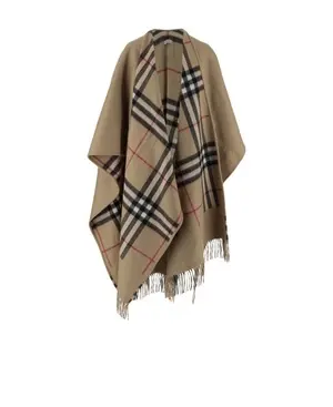Burberry Check Cashmere Wool Cape