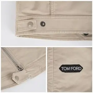 TOM FORD Gabardine Weave Zip-up Jacket - Light Brown