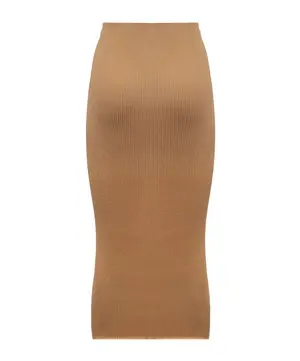 Alberta Ferretti Ribbed Fitted Knitted Midi Skirt