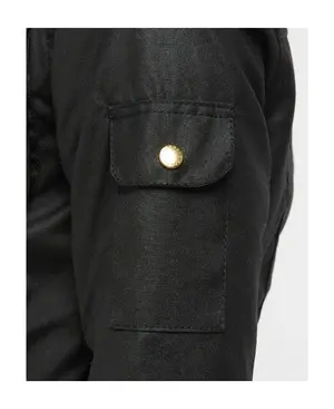 Barbour Logo Patch Belted Waxed Jacket
