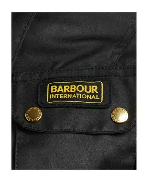 Barbour Logo Patch Belted Waxed Jacket
