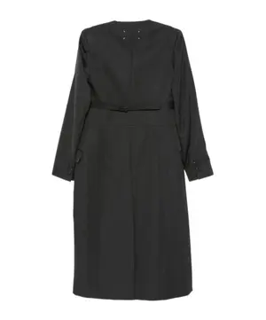 MAISON MARGIELA Single-breasted V-neck Coat - Black