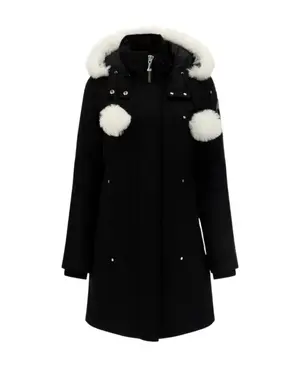 Moose Knuckles Front-zip Hooded Jacket With Fur Trim - Black