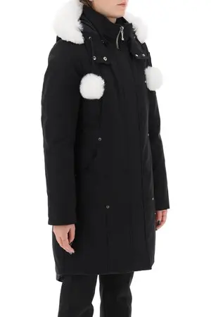 Moose Knuckles Front-zip Hooded Jacket With Fur Trim - Black
