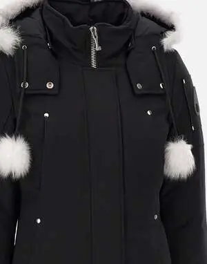 Moose Knuckles Front-zip Hooded Jacket With Fur Trim - Black