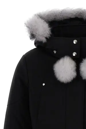 Moose Knuckles Front-zip Hooded Jacket With Fur Trim - Black