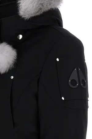 Moose Knuckles Front-zip Hooded Jacket With Fur Trim - Black
