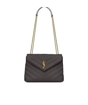 Saint Laurent Loulou Matelassé Small Shoulder Bag - Grey
